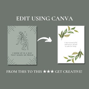 Affirmation Cards Template Canva, Affirmation Station, Printable ...