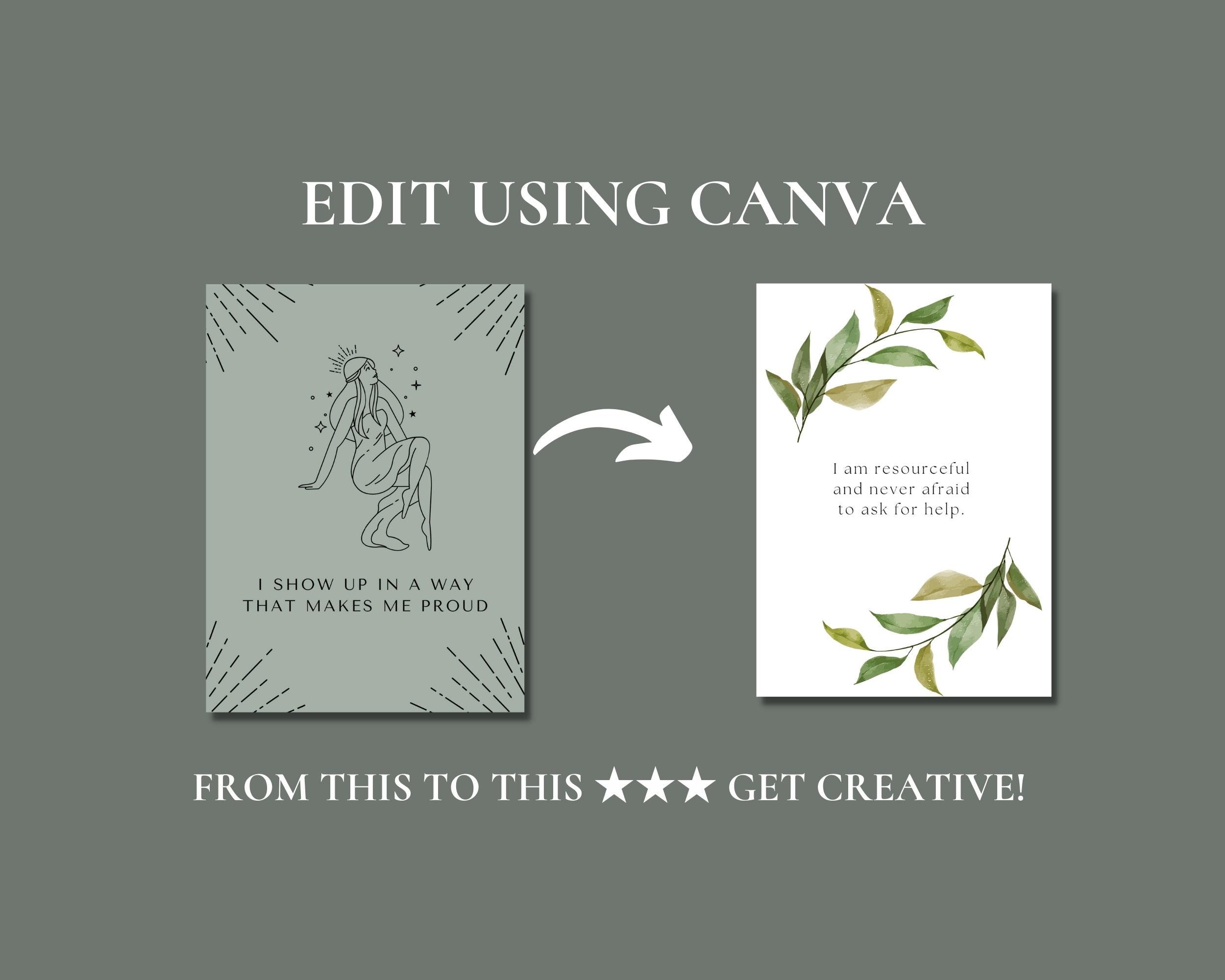 Affirmation Cards Template Canva Affirmation Station - Etsy