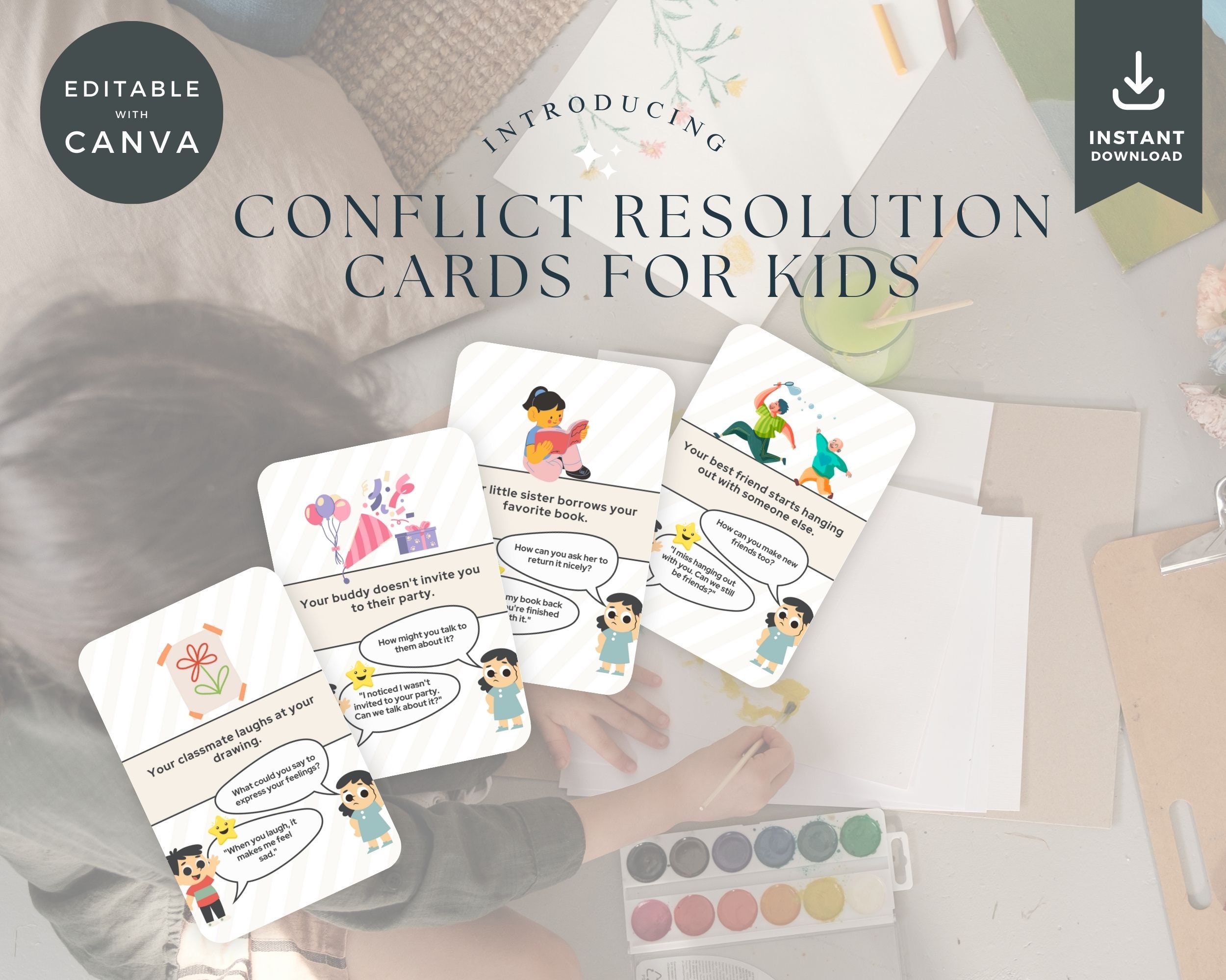 Kids Affirmation Cards Template Canva, Positive Phrases for Children ...