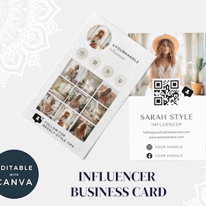 Digital Influencer Business Card for Phone, Content Creator Phone ...