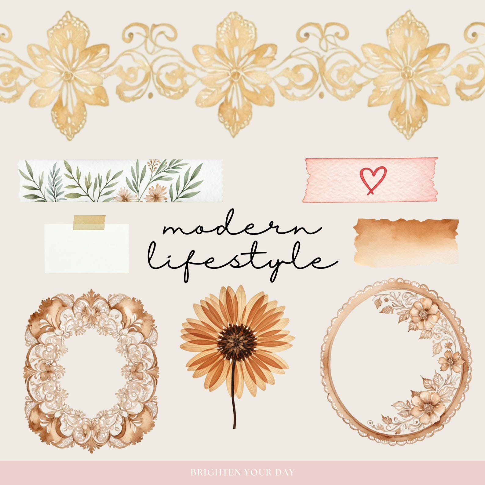 Dainty Lace Digital Stickers, Goodnotes Lacey Stickers, Scrapbooking ...