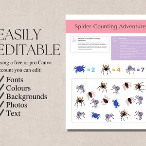 Spider Activity Work Sheets for Preschoolers, Halloween Craft ...