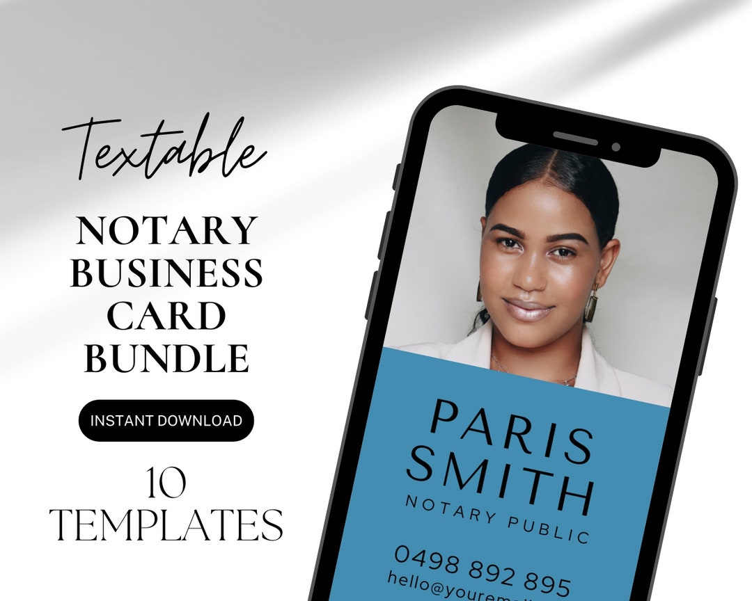 Notary Textable Digital Business Card Bundle, Notary Marketing, Canva ...