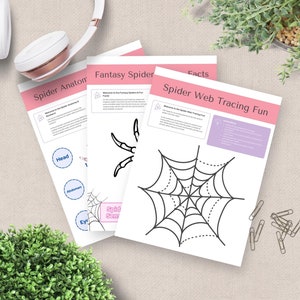 Spider Activity Work Sheets for Preschoolers, Halloween Craft ...