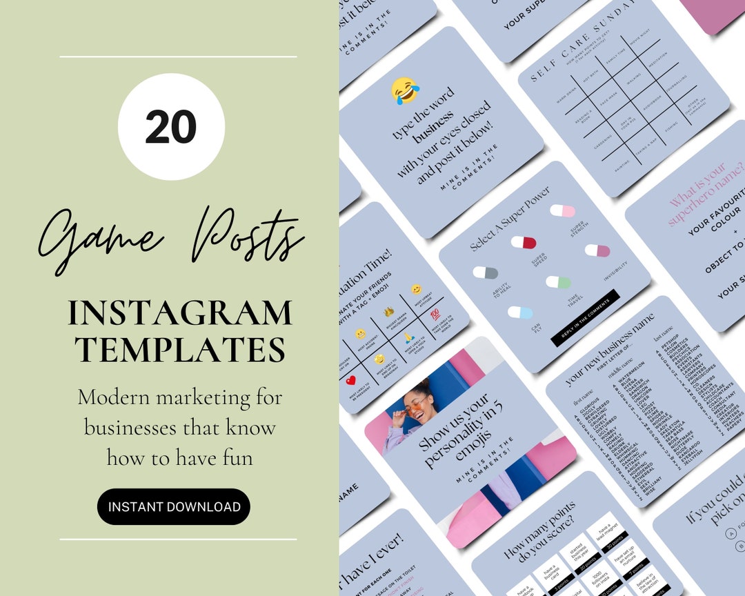 20 Viral Game Instagram Posts, Social Media Challenge Templates ...