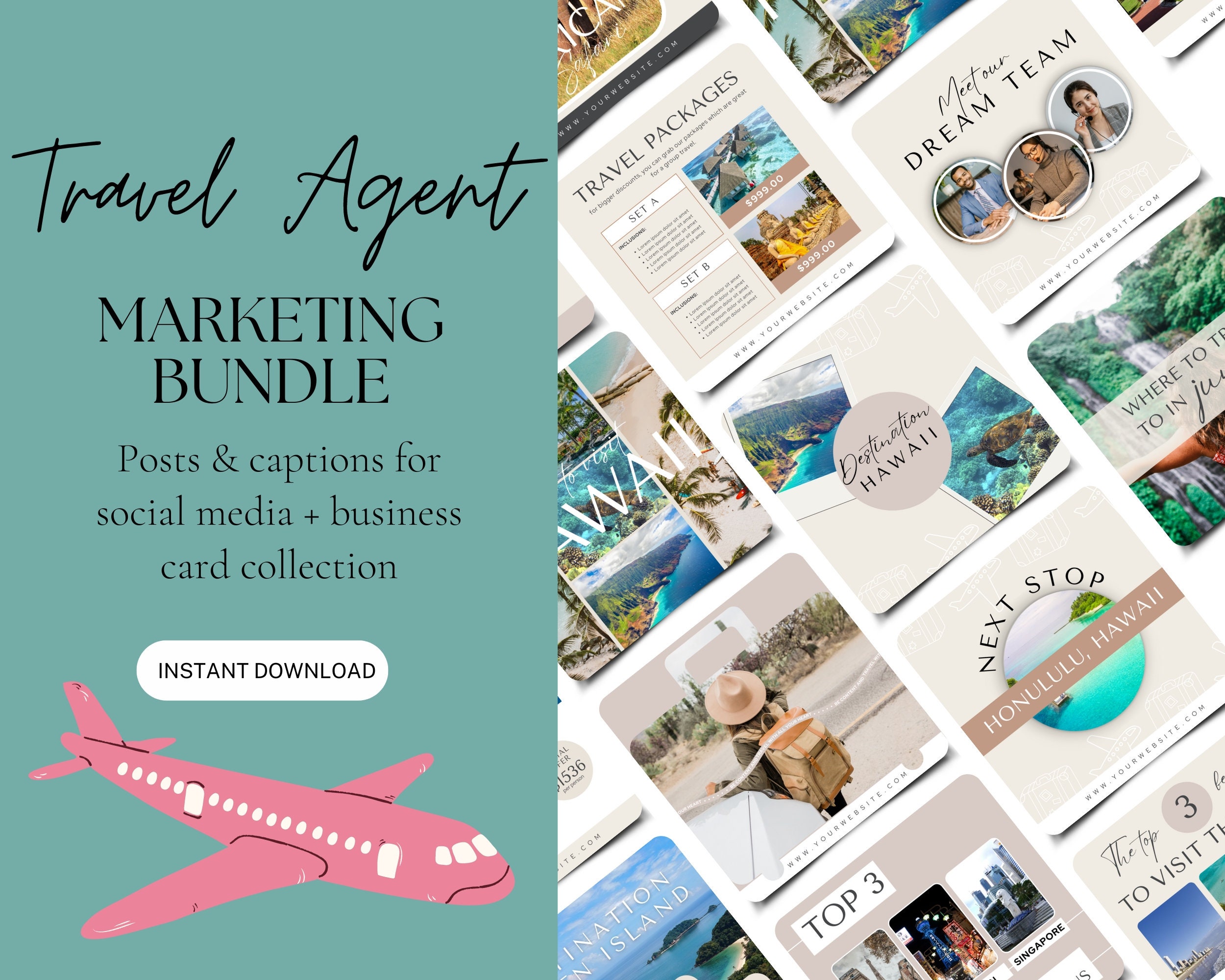 Travel Agent Marketing Bundle, Travel Consultant Social Media Posts ...