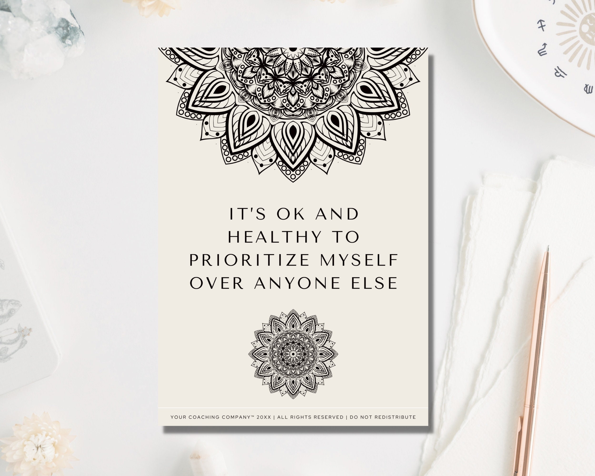 Boho Affirmation Cards Template Canva, Affirmation Station, Printable ...