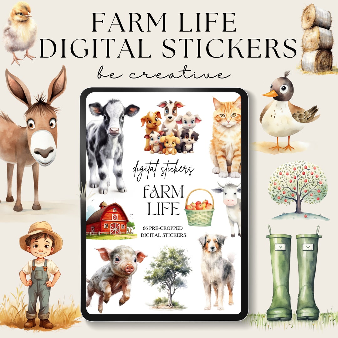 Farm Life Digital Planner Stickers | Digital Sticker Book | Planner ...