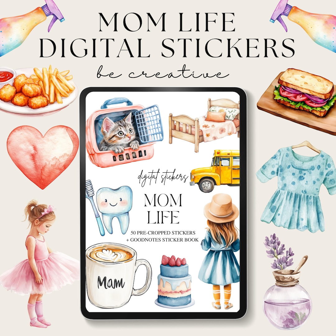 Mom Life Stickers, Goodnotes Family Stickers, Digital Mama Stickers ...