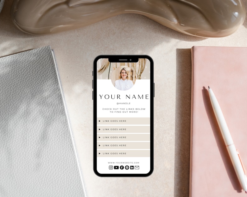 Canva Bio Template Landing Page Social Media Bios Linktree - Etsy