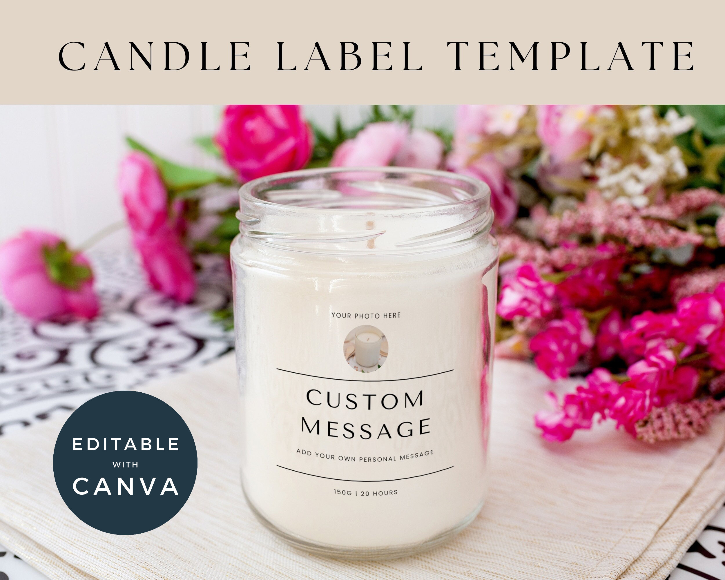 Editable Candle Label Template Minimal Style Candle Label - Etsy