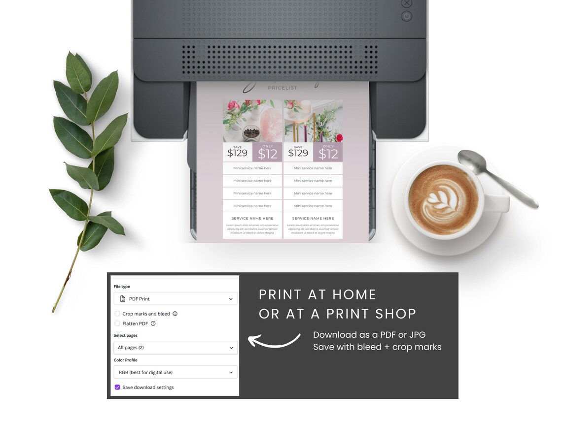 Minimalistic Price List Template Canva Editable Price Sheet - Etsy