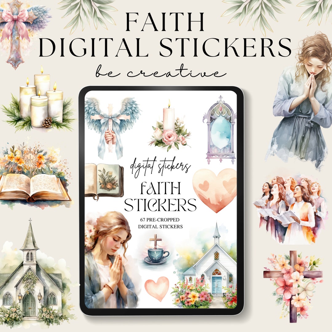Faith Digital Planner Stickers, Digital Sticker Book, Goodnotes ...