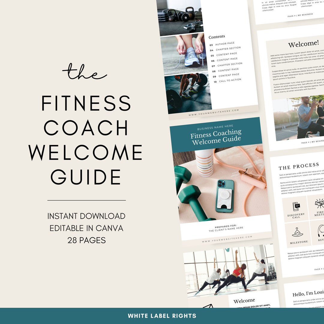 Fitness Coach Welcome Guide, Health Planner, Canva Exercise Plan ...