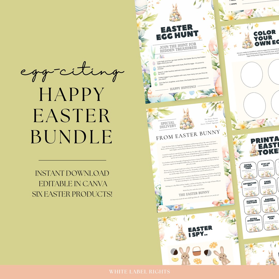 Easter Time Activities, Printable Easter Sheets, Easter Canva Download ...