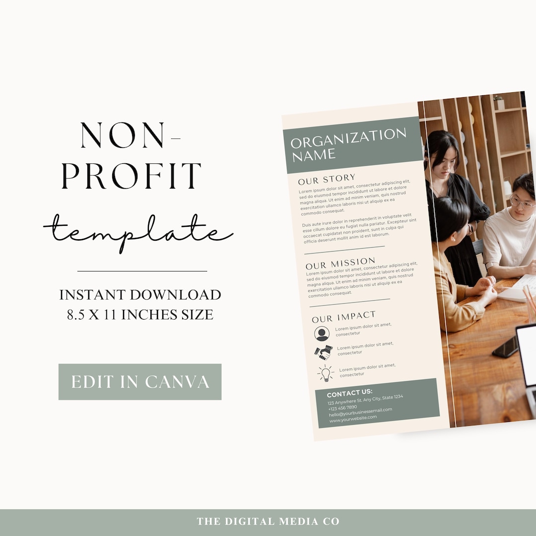 One Pager Nonprofit Canva Templates, Editable Infographic, Organization ...