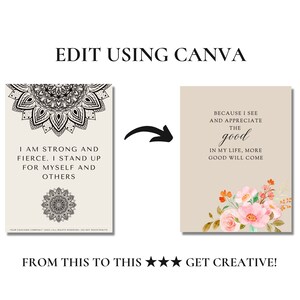 Boho Affirmation Cards Template Canva, Affirmation Station, Printable ...