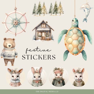 Whimsical Christmas Digital Planner Stickers | Digital Sticker Book ...