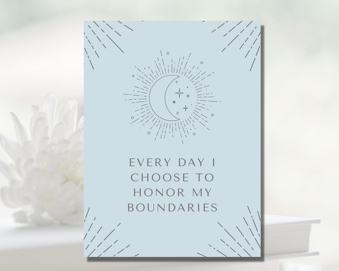 Affirmation Cards Template Canva Boundaries Affirmation - Etsy