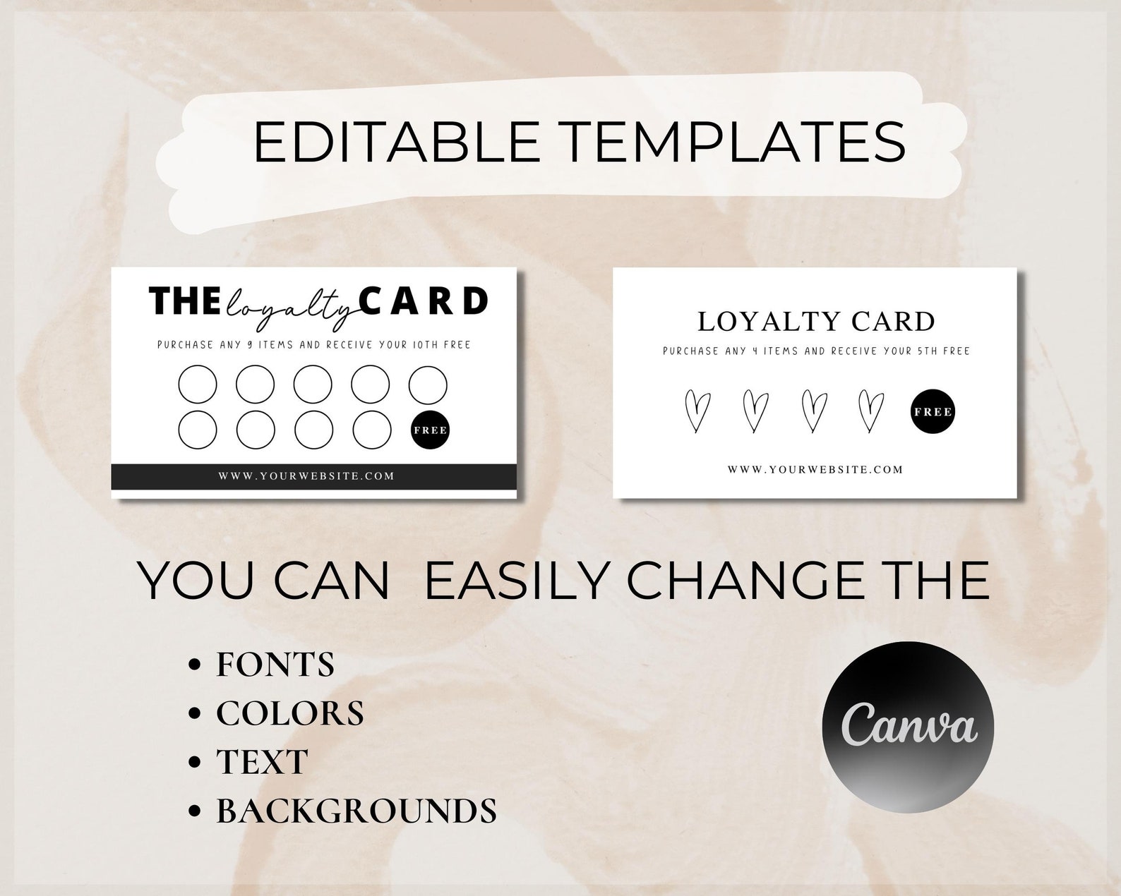 Loyalty Card Template INSTANT DOWNLOAD Printable Business - Etsy