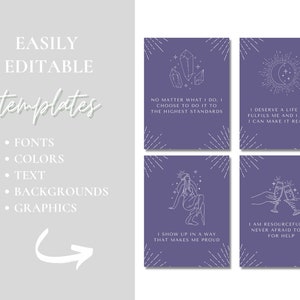 Affirmation Cards Template Canva, Affirmation Station, Printable ...