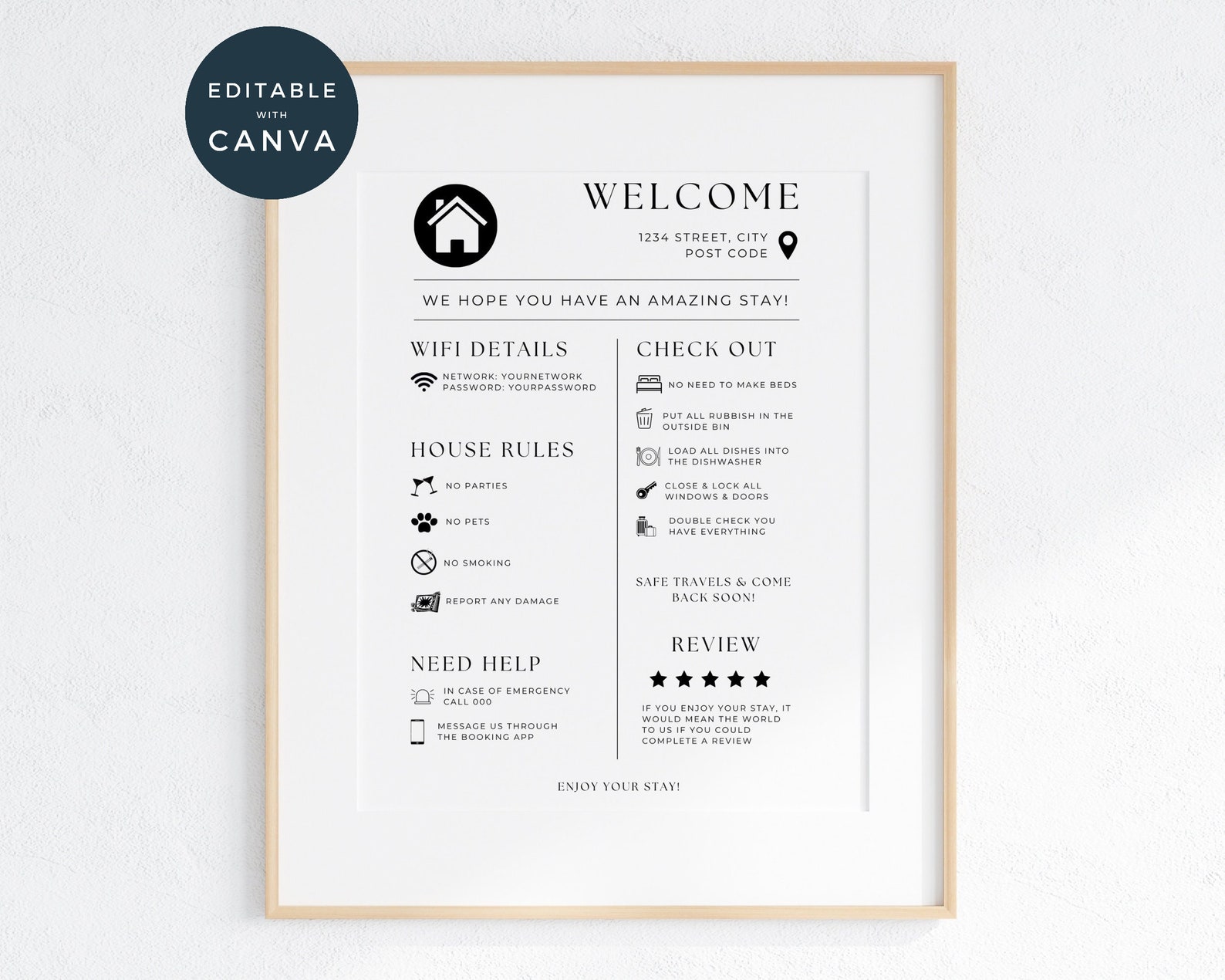 Welcome Sign for Airbnb Hosts, Vacation Rental Printable, Guest Arrival ...