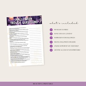 Halloween Trivia, Halloween Printable Game, Instant Download, Party PDF ...