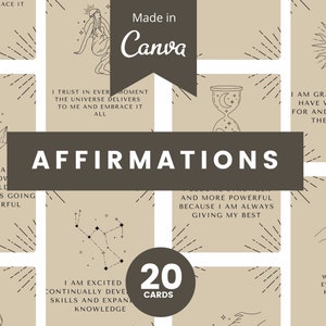 Affirmation Cards Template Canva Affirmation Station - Etsy