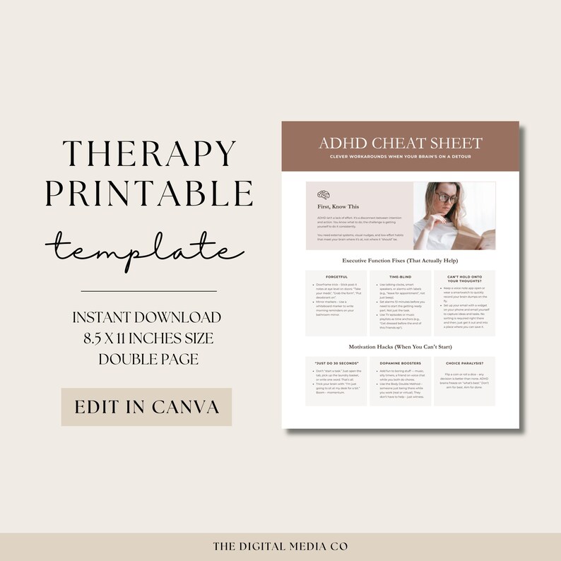 ADHD Cheat Sheet Therapy Printable - Etsy Canada