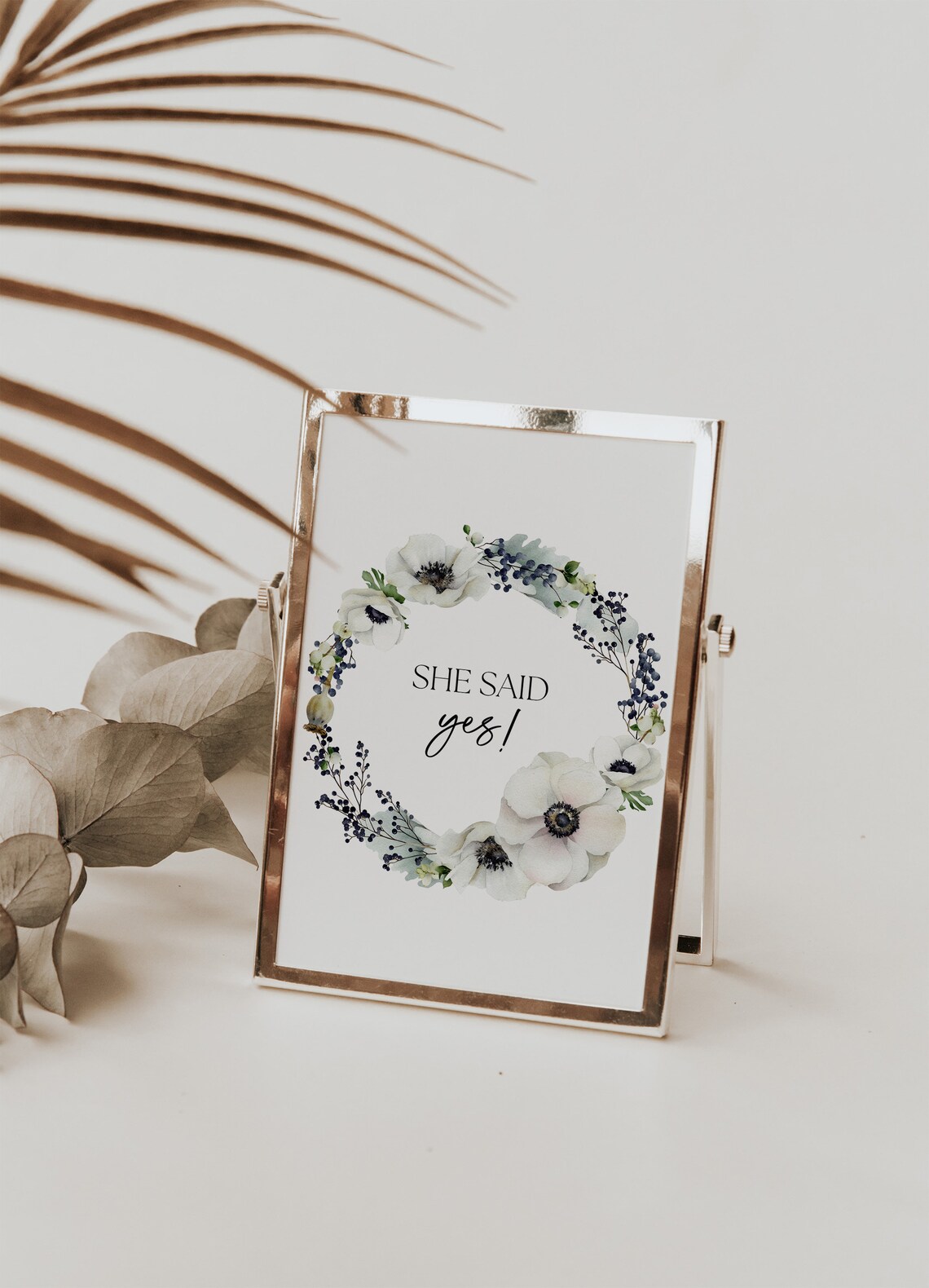 She Said Yes Sign, Printable Engagement Sign, Just Engaged Sign, Canva ...