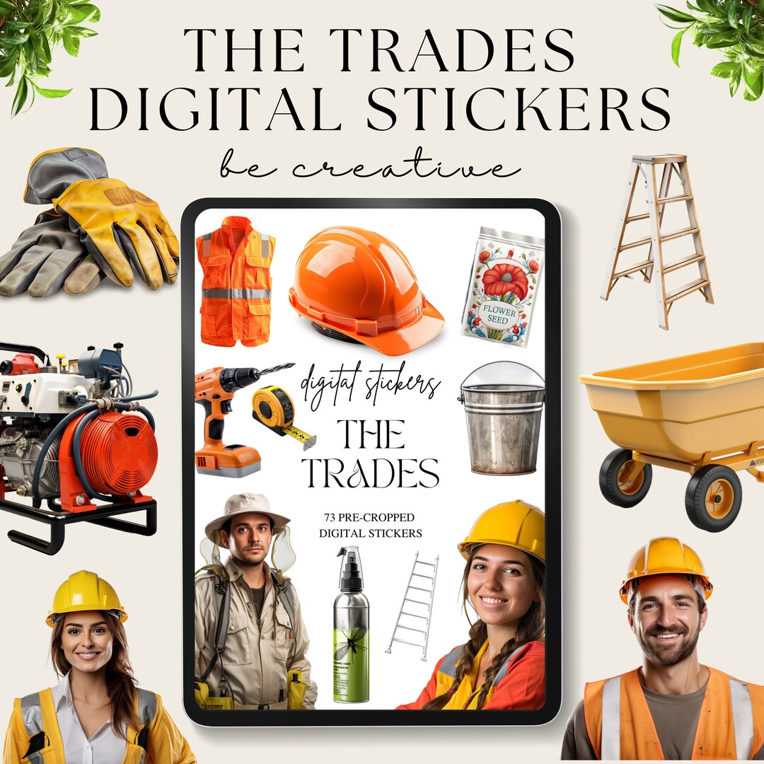 Trade Digital Stickers, Goodnotes Tradie Stickers, Notability Planner ...