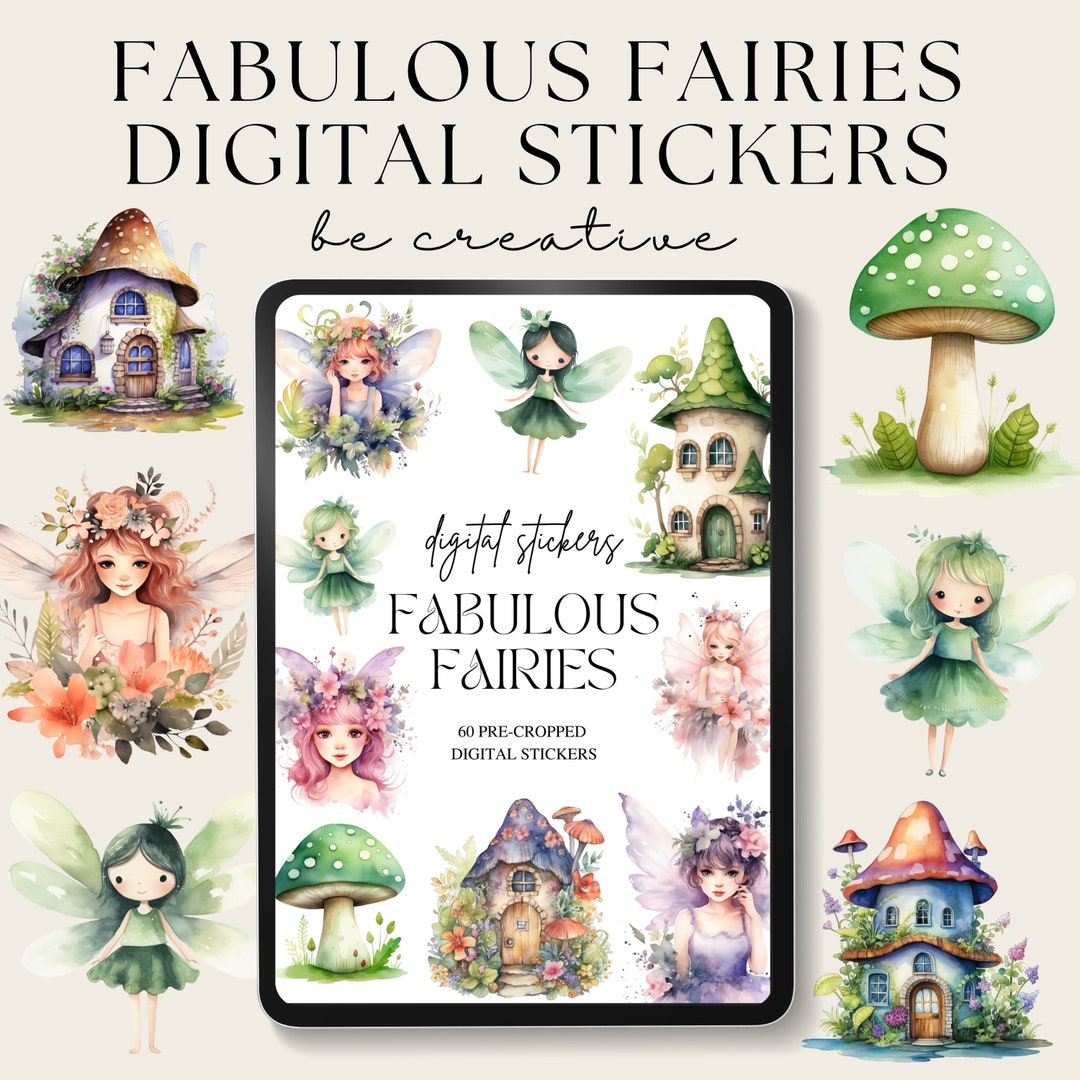 Fabulous Fairies Digital Planner Stickers, Digital Sticker Book ...
