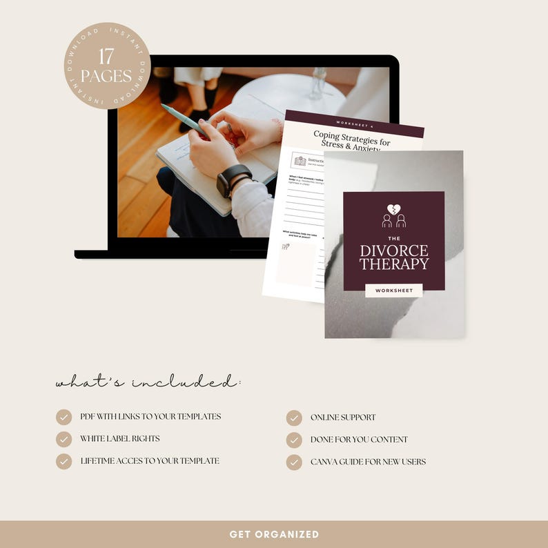 Divorce Therapy Worksheets, Printable Mental Health Journal | Coping ...