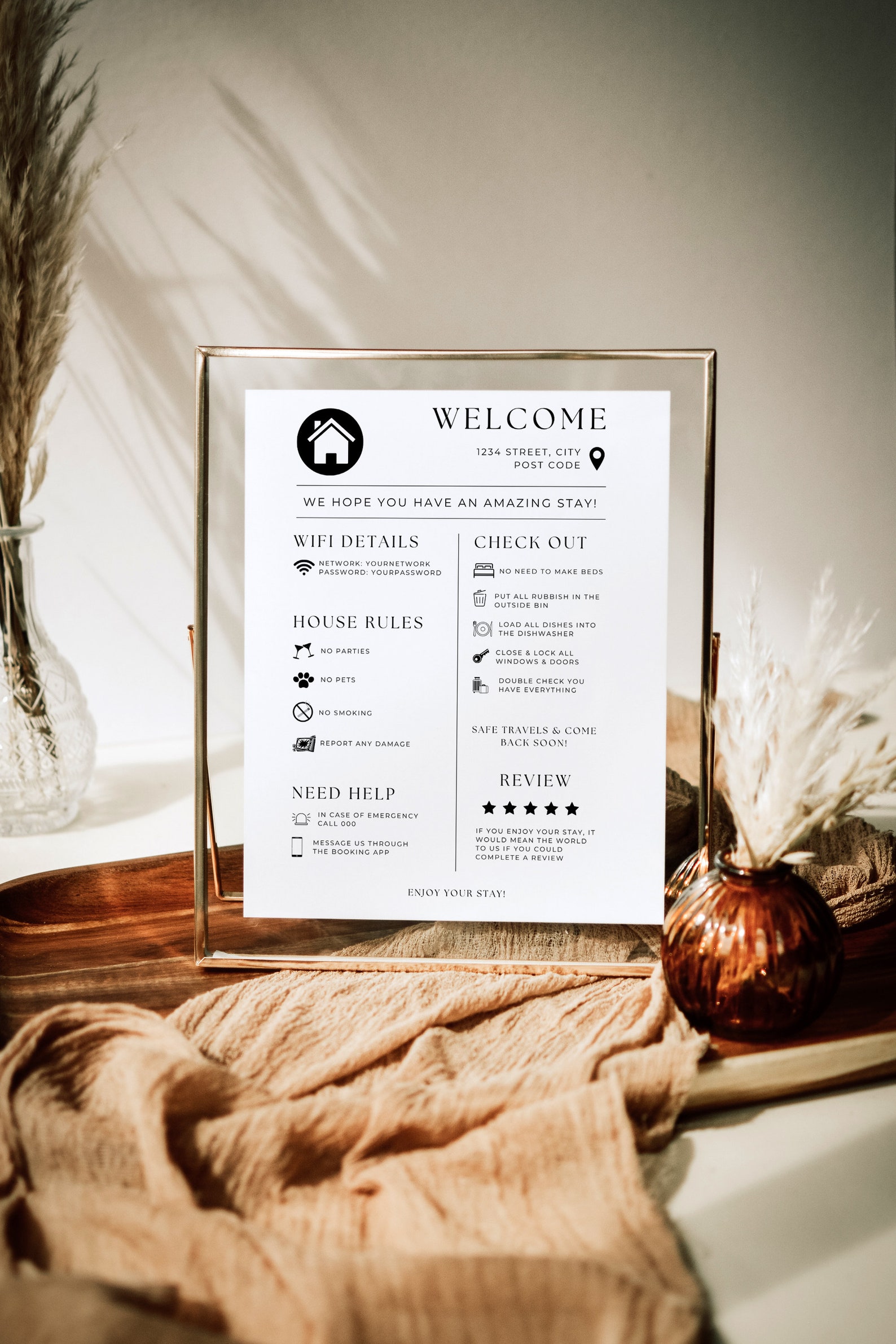 Welcome Sign for Airbnb Hosts, Vacation Rental Printable, Guest Arrival ...