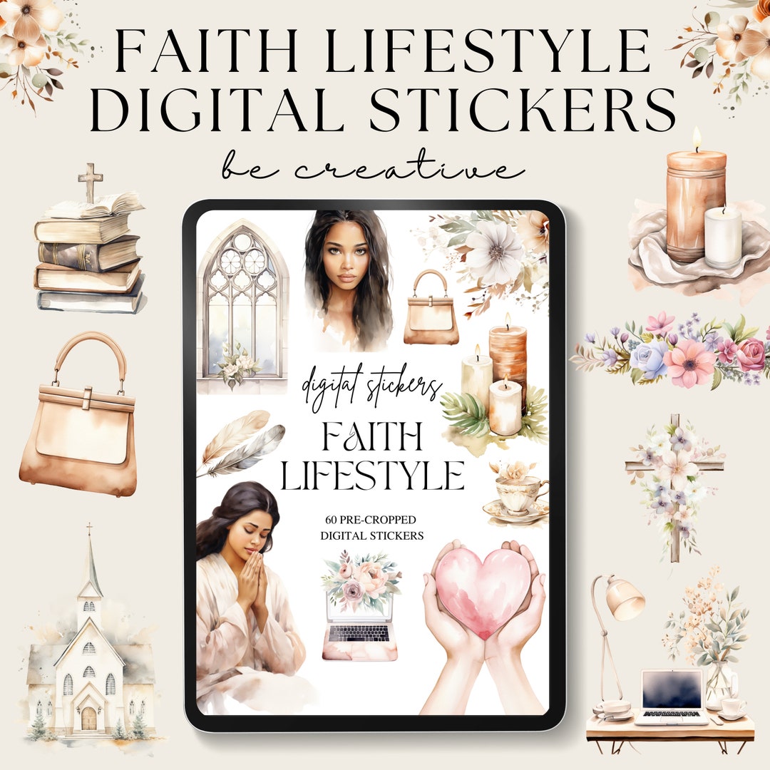 Faith Lifestyle Digital Planner Stickers, Digital Sticker Book ...