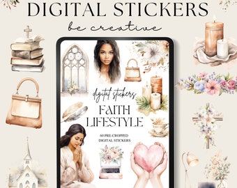 PLR Faith Digital Planner Stickers, Digital Sticker Book, Goodnotes ...