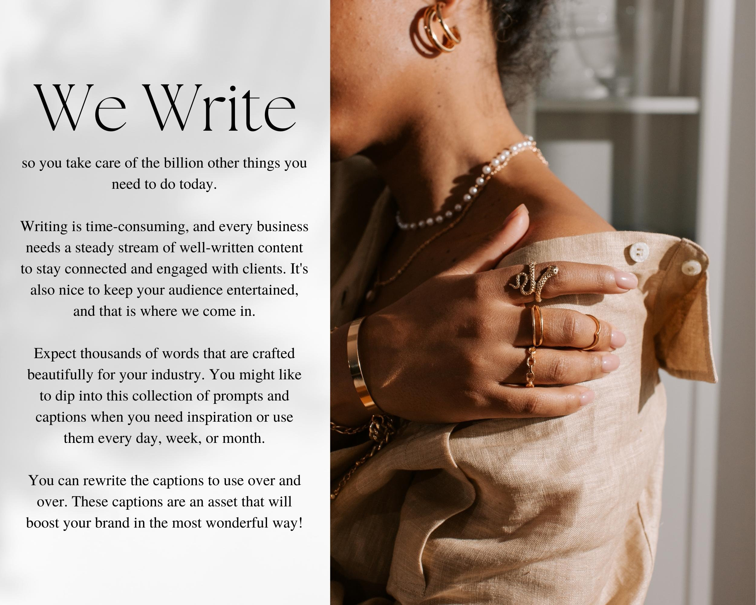 Jewelry Written Social Media Captions, Instagram Posts for Artisan ...