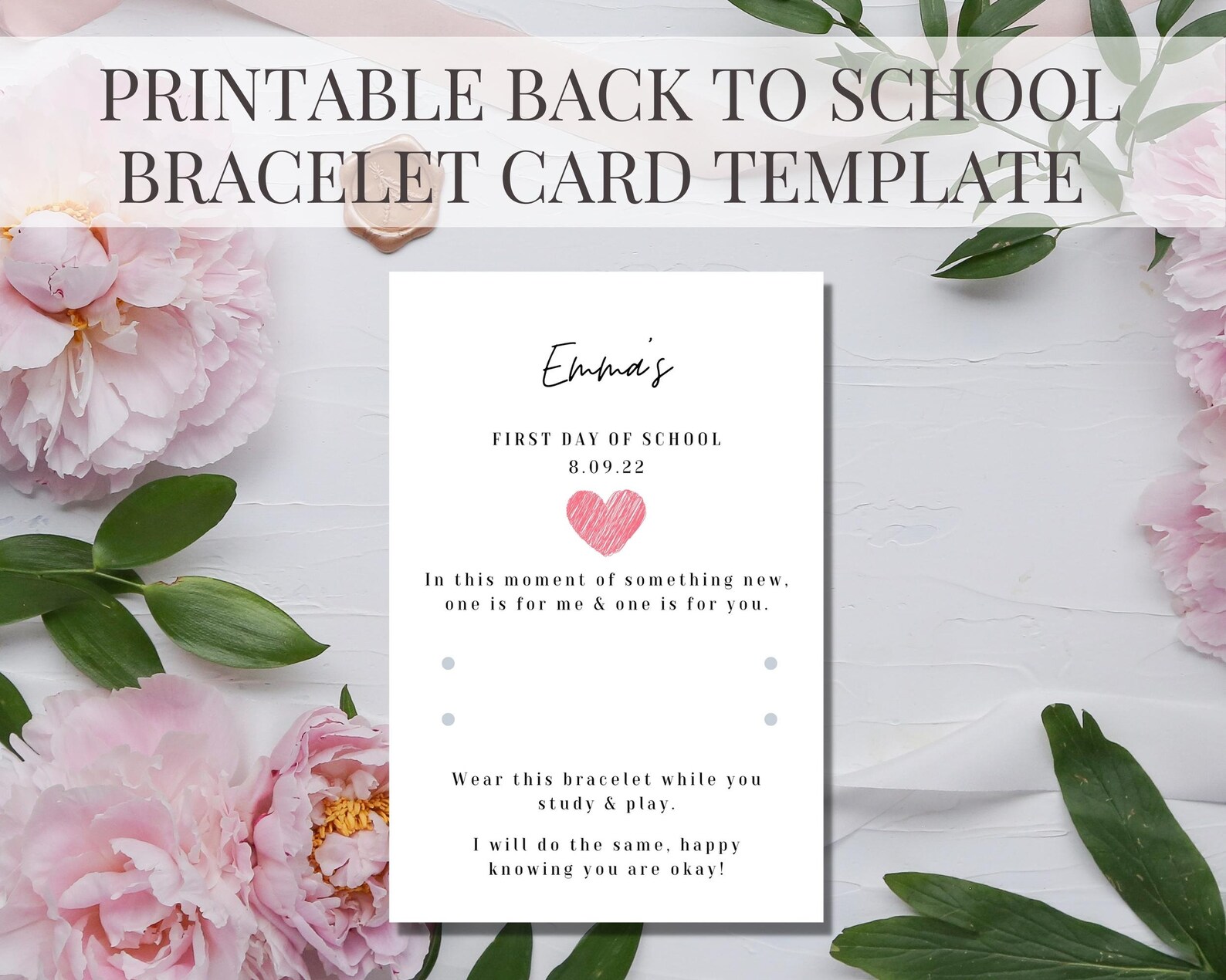 Printable Back to School Bracelet Gift Template Printable - Etsy Canada