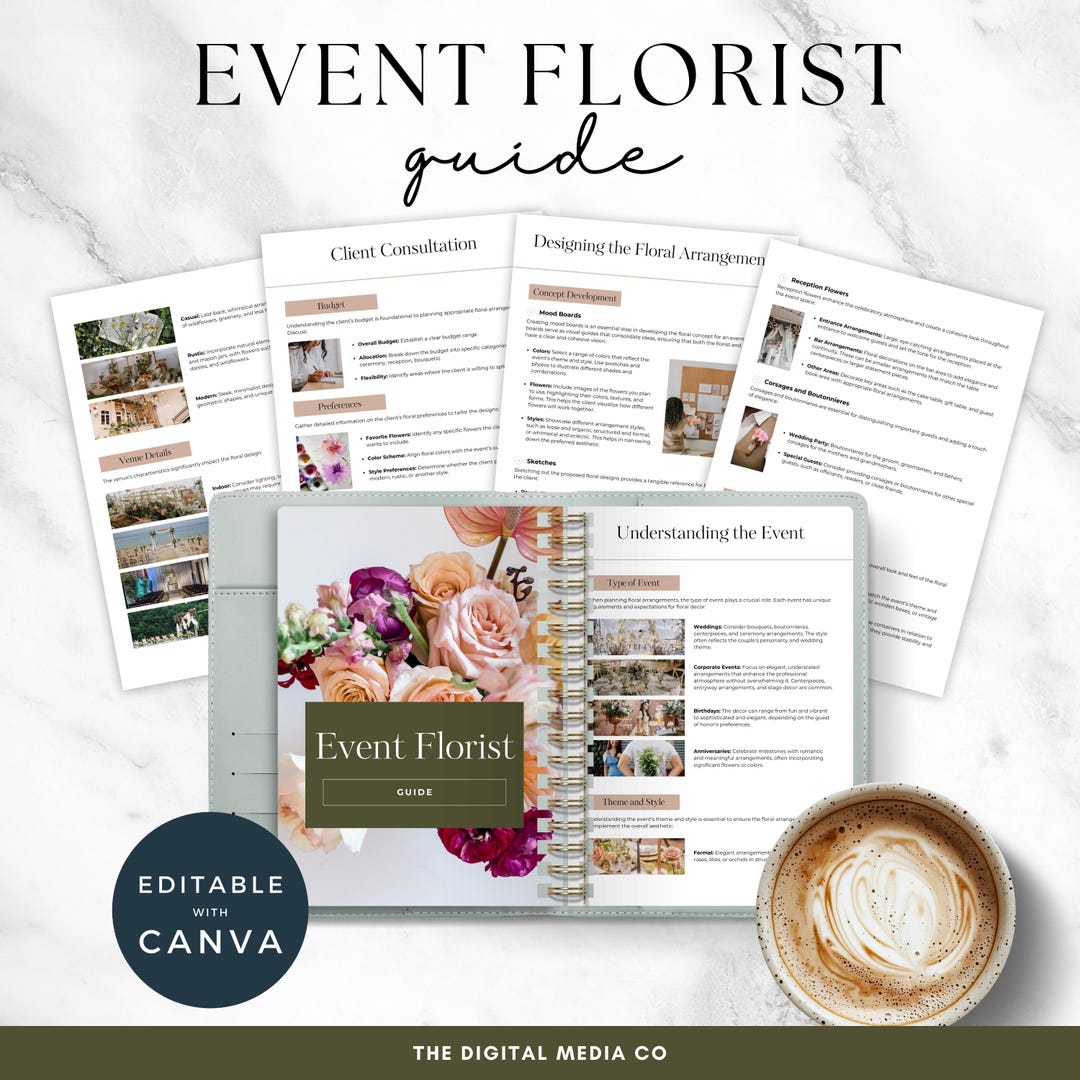 Event Florist Guide, Floral Shop Business Ebook, Wedding Florist ...