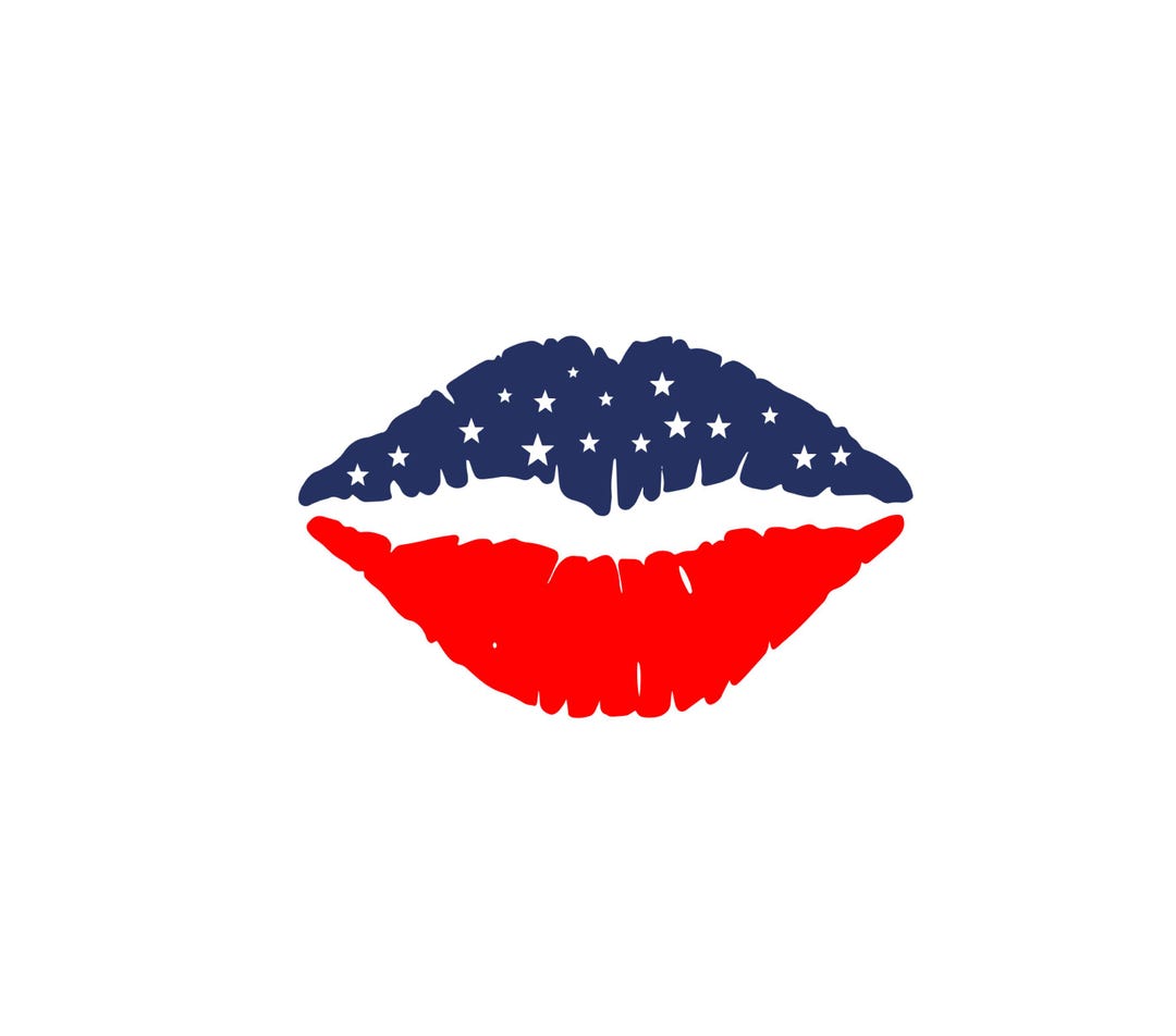 Patriotic Lips Svg, Png, Jpeg, Dfx, Eps, Pdf, American Flag Kiss Cut ...