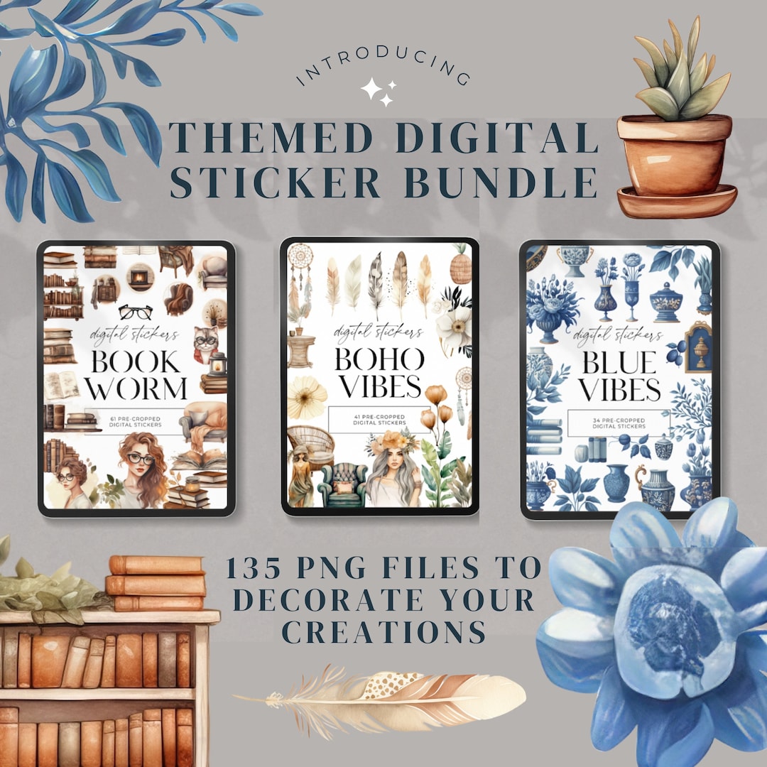 Digital Planner Sticker Bundle | Digi Sticker Book | Goodnotes Stickers ...