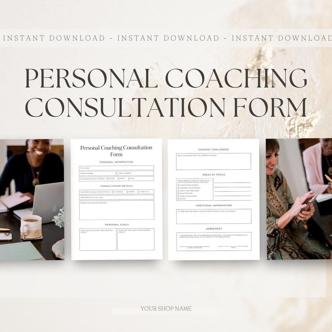 Personal Coaching Consultation Form, Health Coach Intake, Client ...