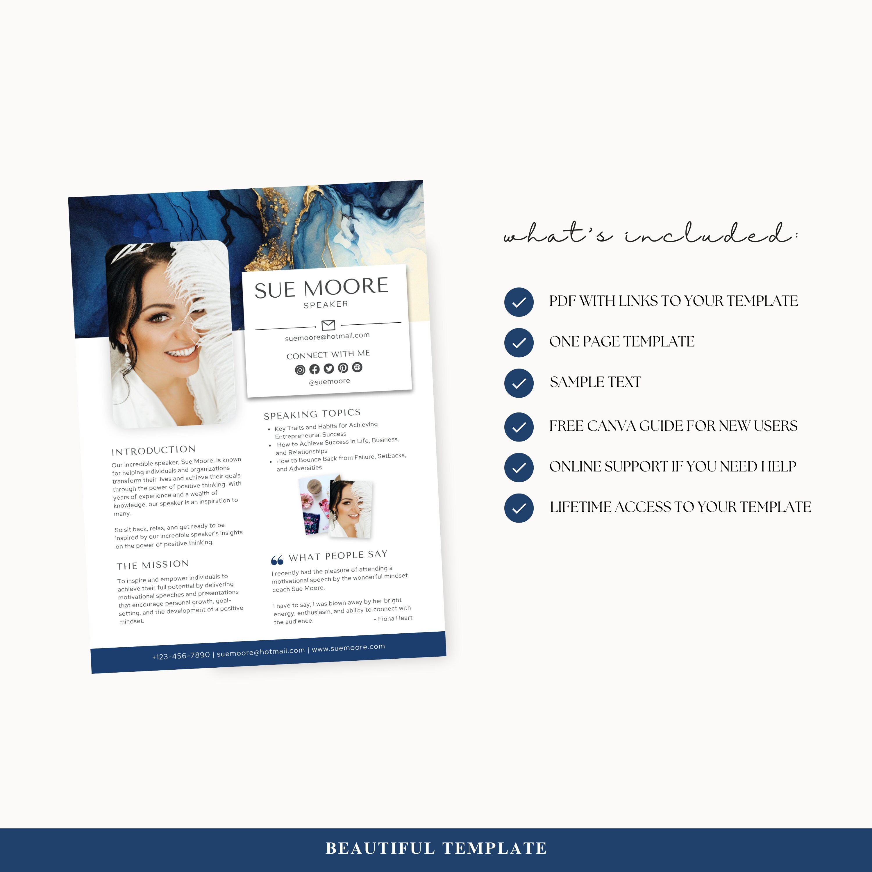 Guest Speaker Template Single Sheet Presenter Template - Etsy