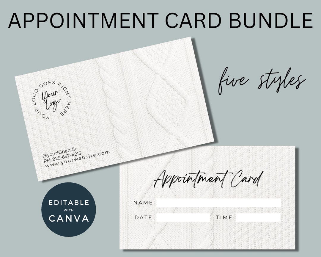 Appointment Card Template, Customer Appointment Card, Appointment Cards ...
