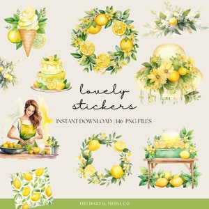 Citrus Digital Stickers, Lemon Sticker Set, Goodnotes Oranges Stickers ...