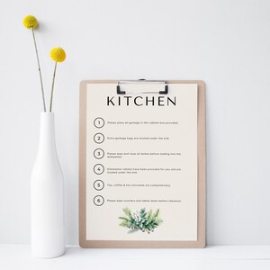Christmas Airbnb Kitchen Sign Canva Template, Airbnb Printable, Airbnb ...