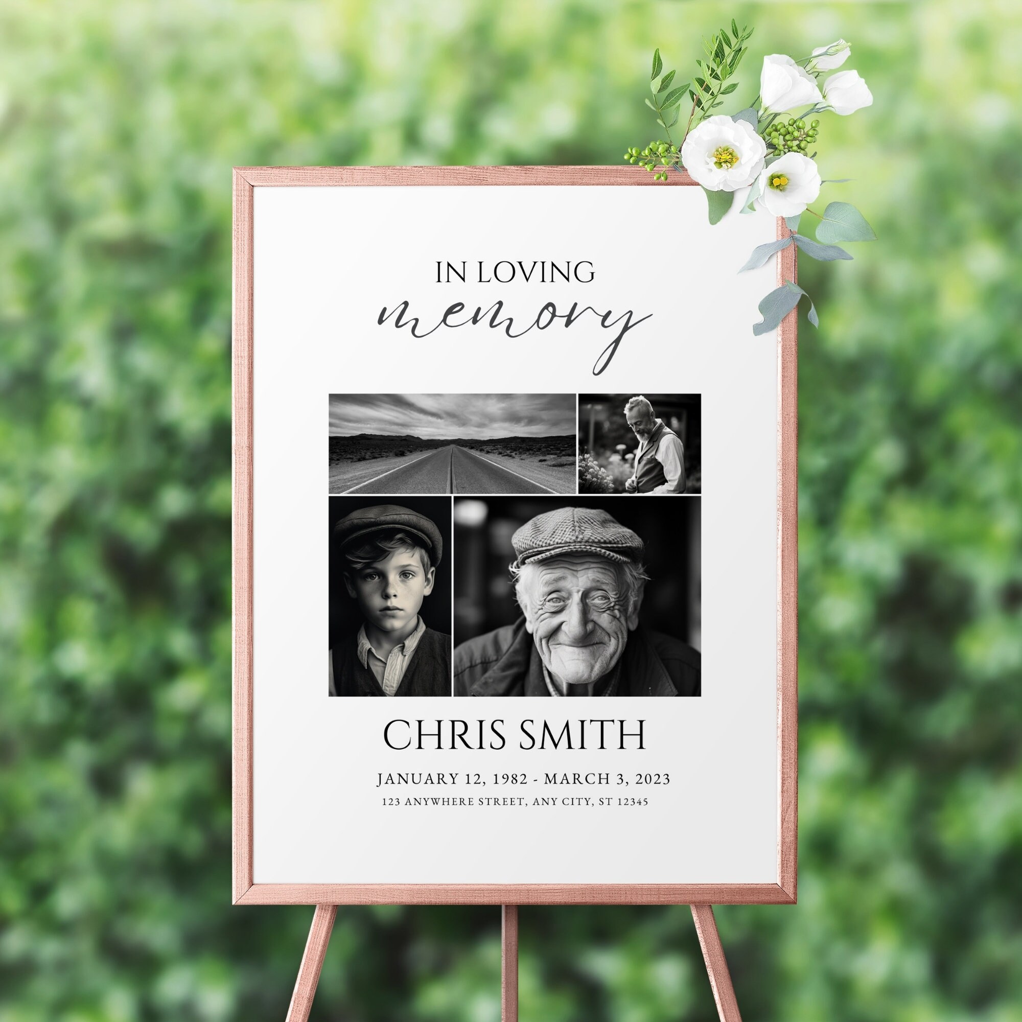 In Loving Memory Funeral Welcome Sign, Minimalist Celebration of Life ...