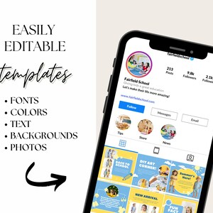 Bright School Instagram Posts, Educational Social Media, Templates ...