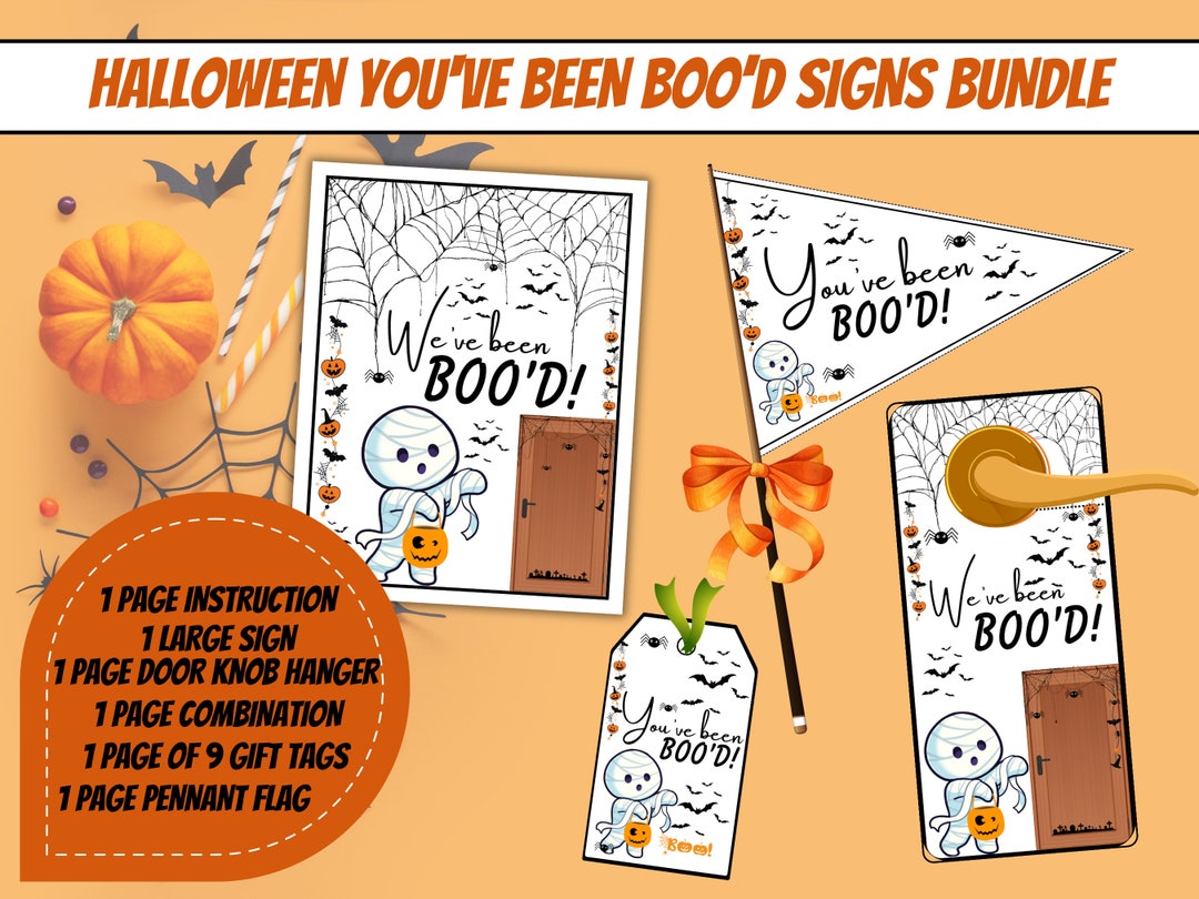 You've Been Boo'd Printable Halloween Kit, You've Been Booed Door ...