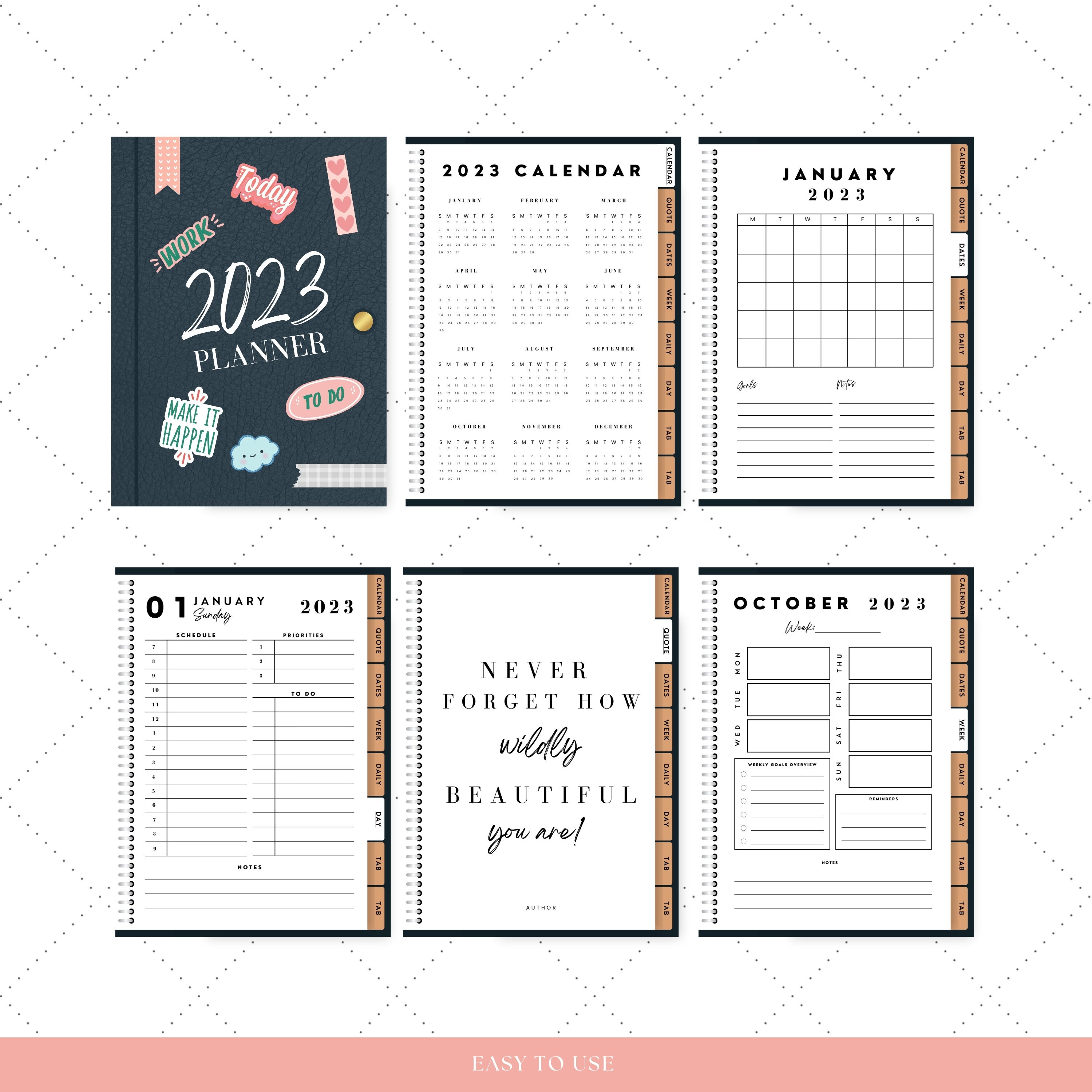 2023 Canva Planner Calendar, 2023 Digital Planner, Yearly Planner ...